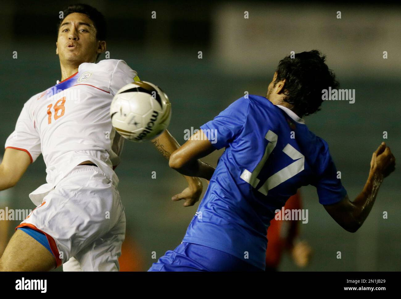 The Philippines Patrick Reichelt, left and Shafiu Ahmad of the Maldives ...