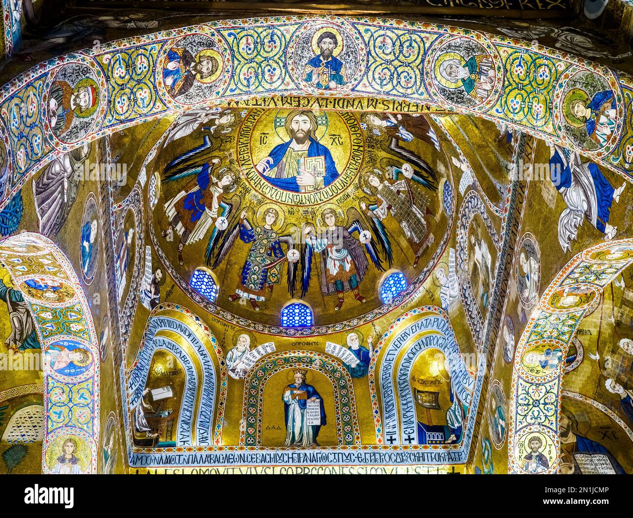 Byzantine mosaics in the Palatine Chapel of the Norman Palace in ...
