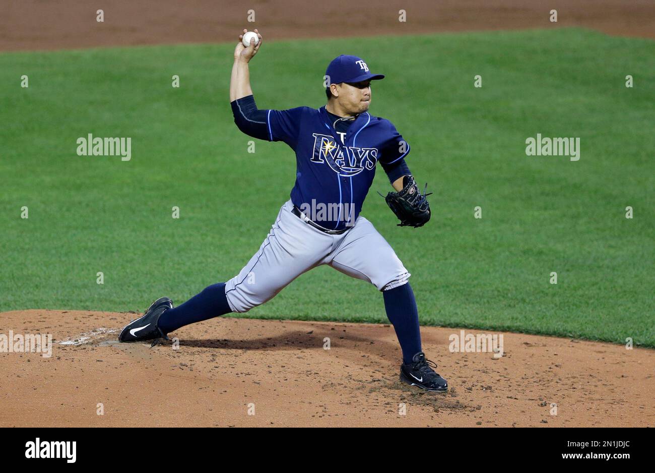 Tampa Bay Rays starting pitcher Erasmo Ramirez throws to the Baltimore ...