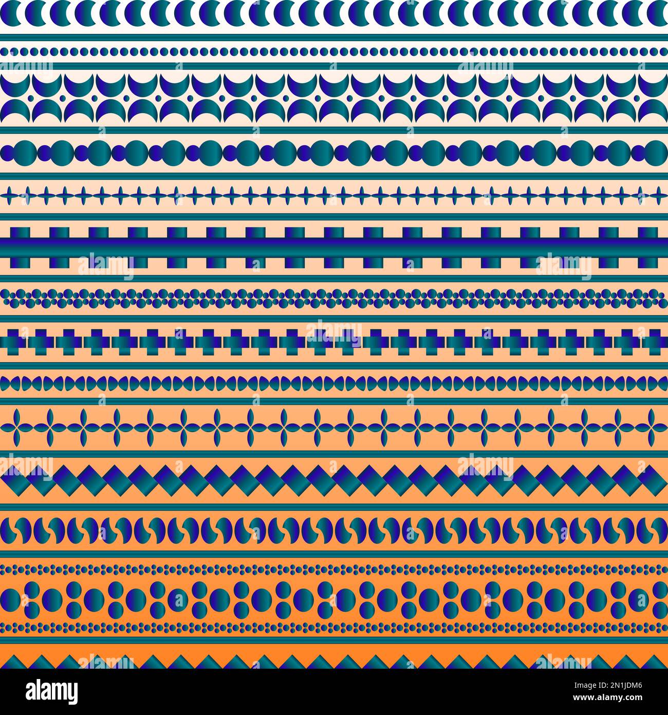 Colorful Aztec Tribal Decorative Ethnic Ornamental Shapes Borders Stock ...