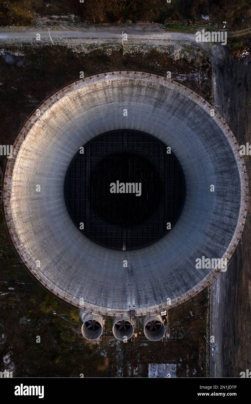 Cooling tower top view hi-res stock photography and images - Alamy