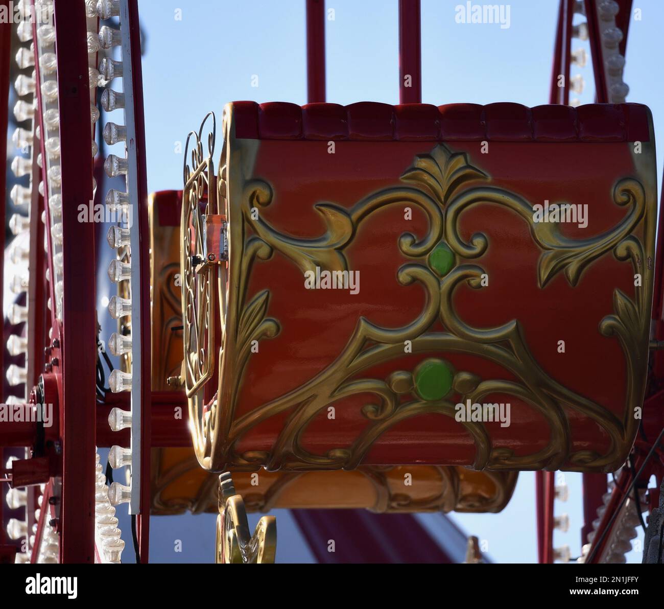 Amusement Park hand painted Ferris Wheel seat closeup Stock Photo - Alamy