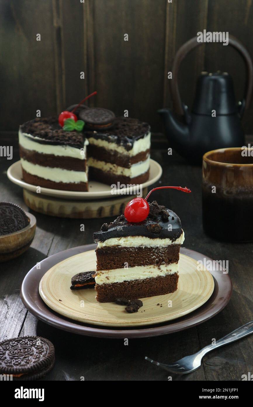 Piece of a black forest cake hi-res stock photography and images - Alamy