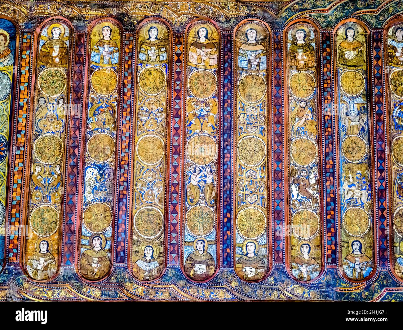 Fatimid ceiling in the Palatine Chapel of the Norman Palace in Palermo ...
