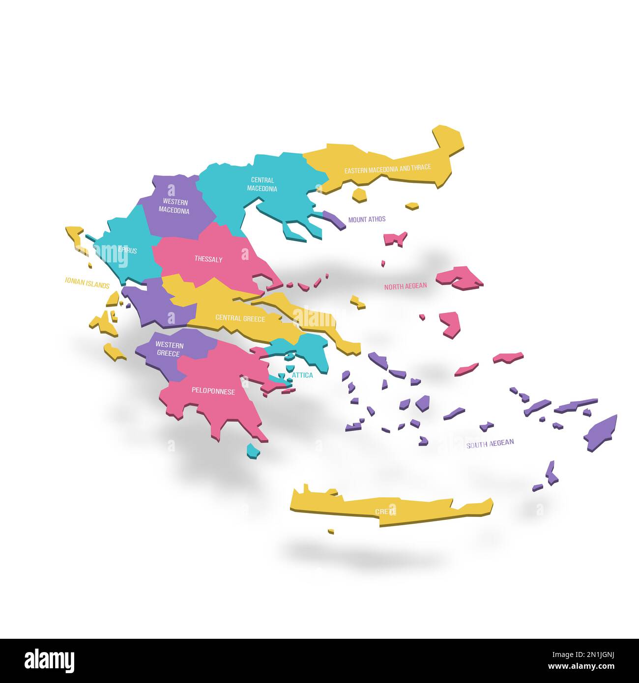 Greece political map of administrative divisions - decentralized ...