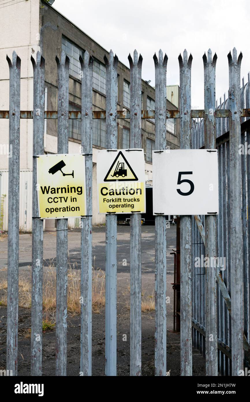 Warning CCTV in operation and Caution Forklift trucks operating signs ...