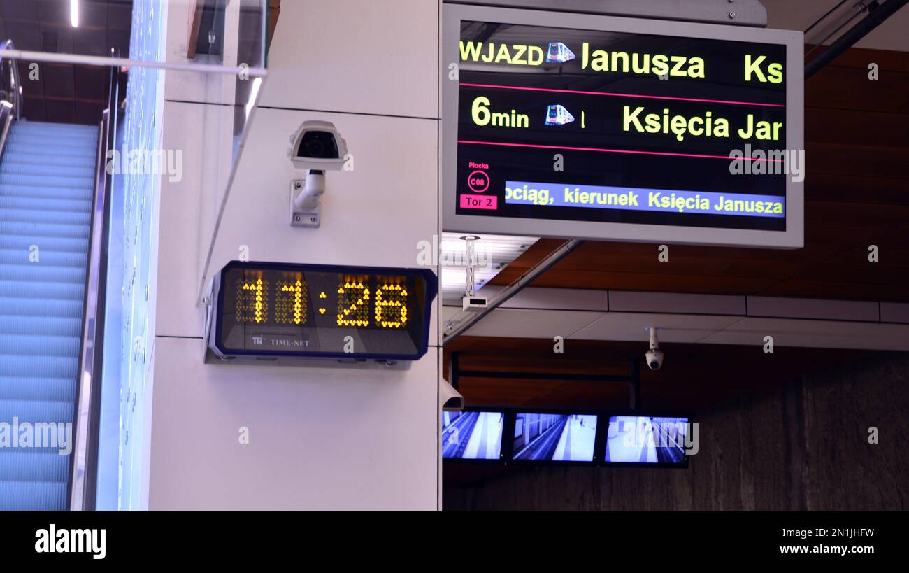Warsaw, Poland. 24 November 2020. Second line of Warsaw Subway system ...