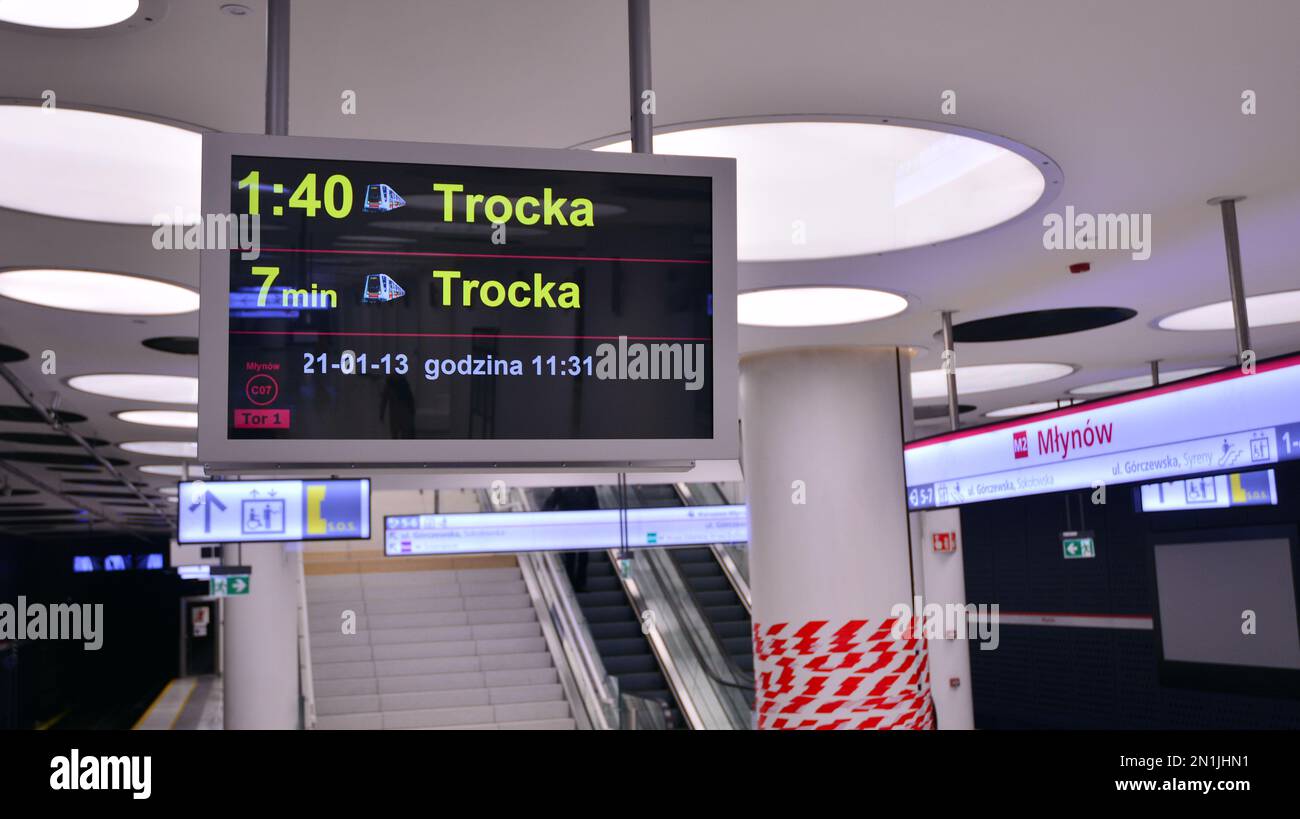 Warsaw, Poland. 24 November 2020. Second line of Warsaw Subway system ...