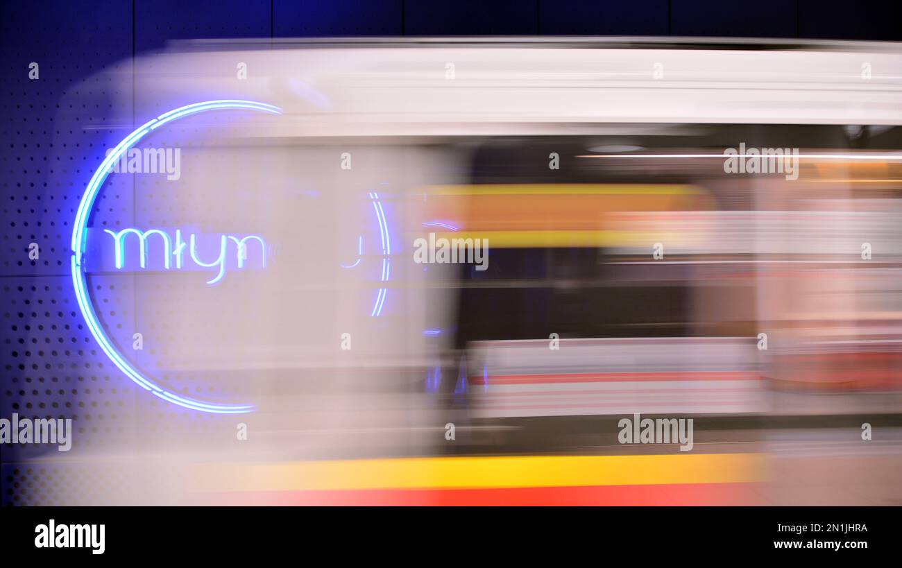 Warsaw, Poland. 24 November 2020. Second line of Warsaw Subway system ...