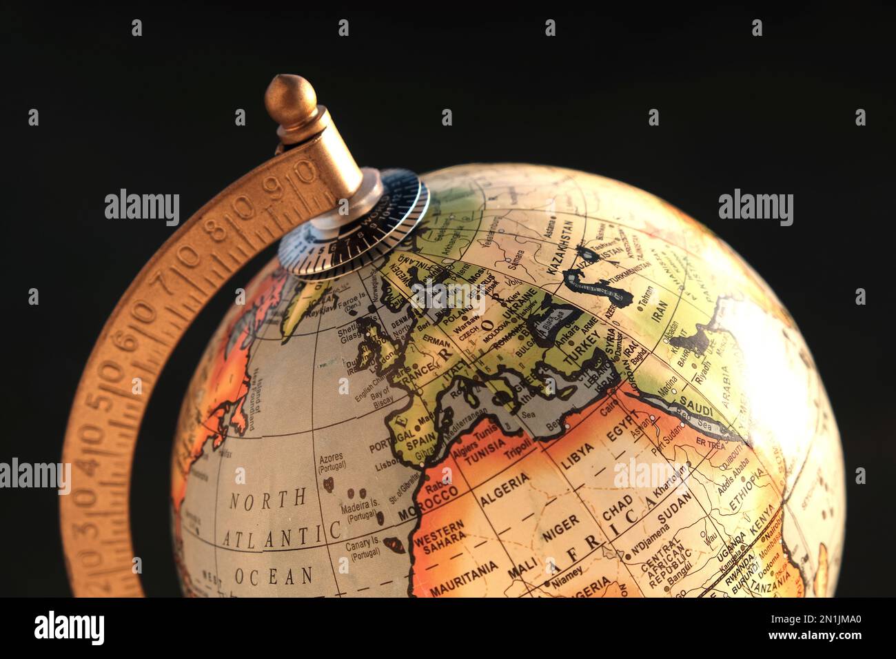 Photo of a gorgeous looking desk globe with focus on the European ...