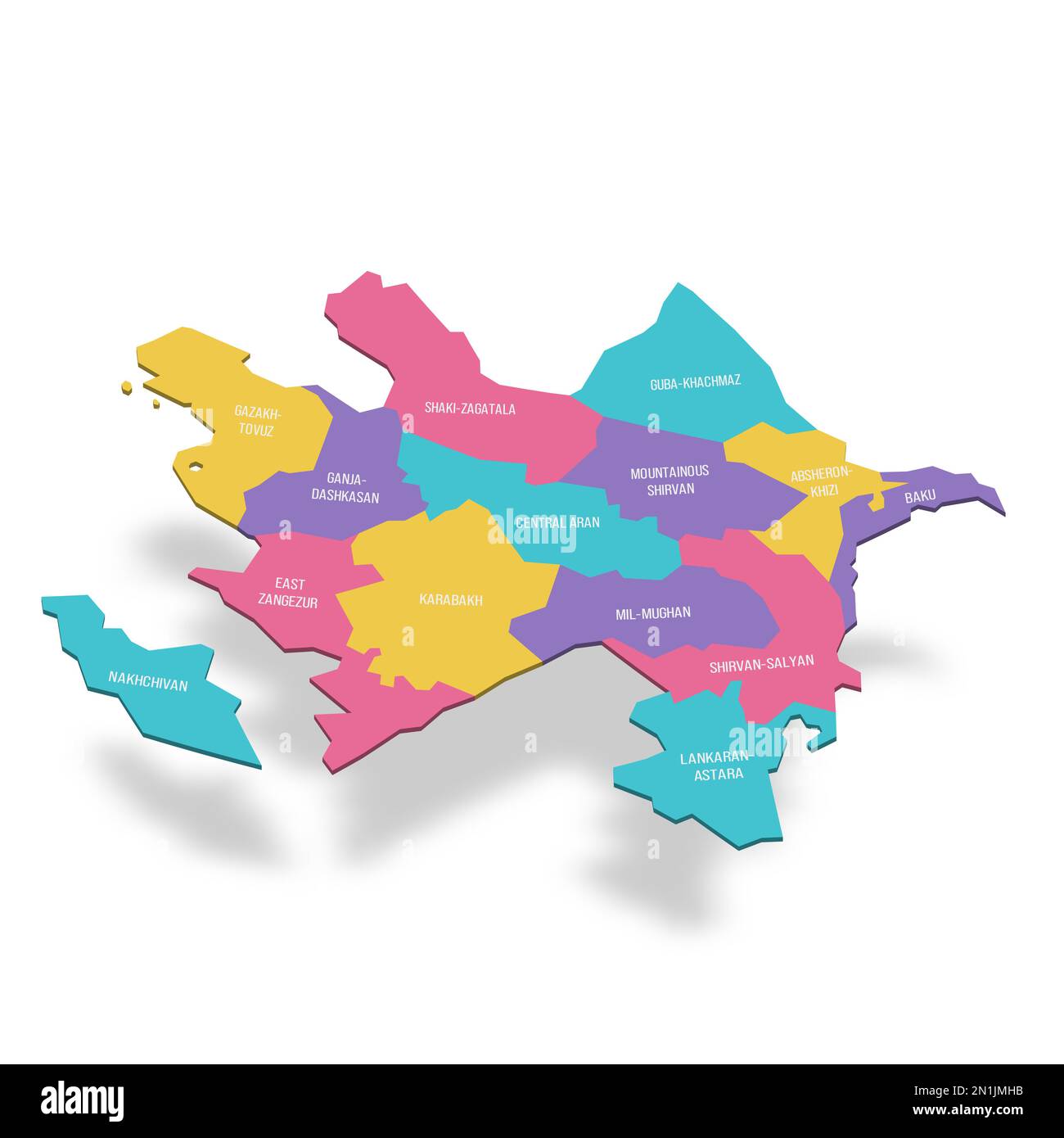 Azerbaijan political map of administrative divisions - districts ...