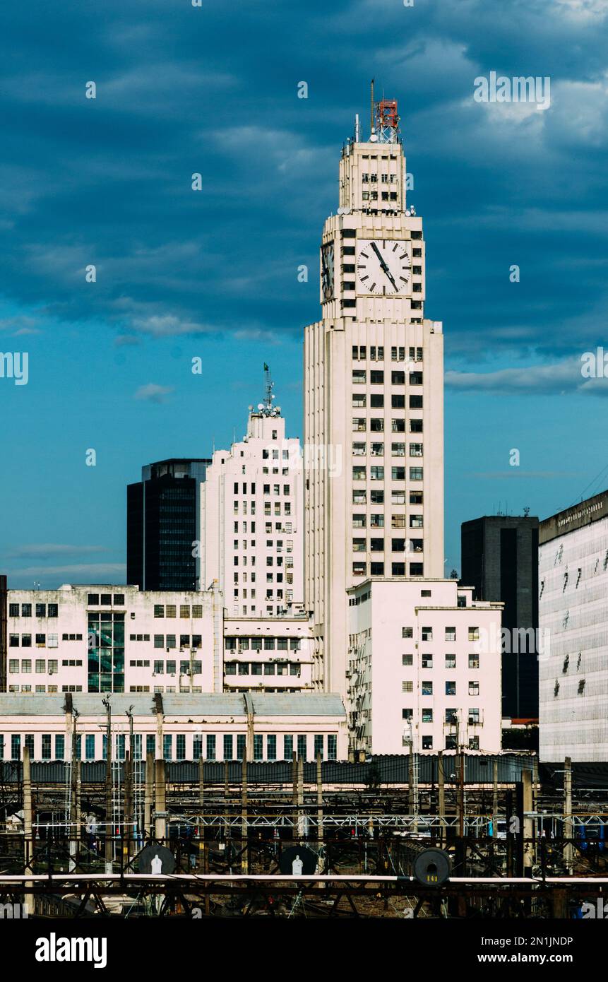 Clock Tower over Train station in Rio de Janeiro, Brazil Stock Photo ...