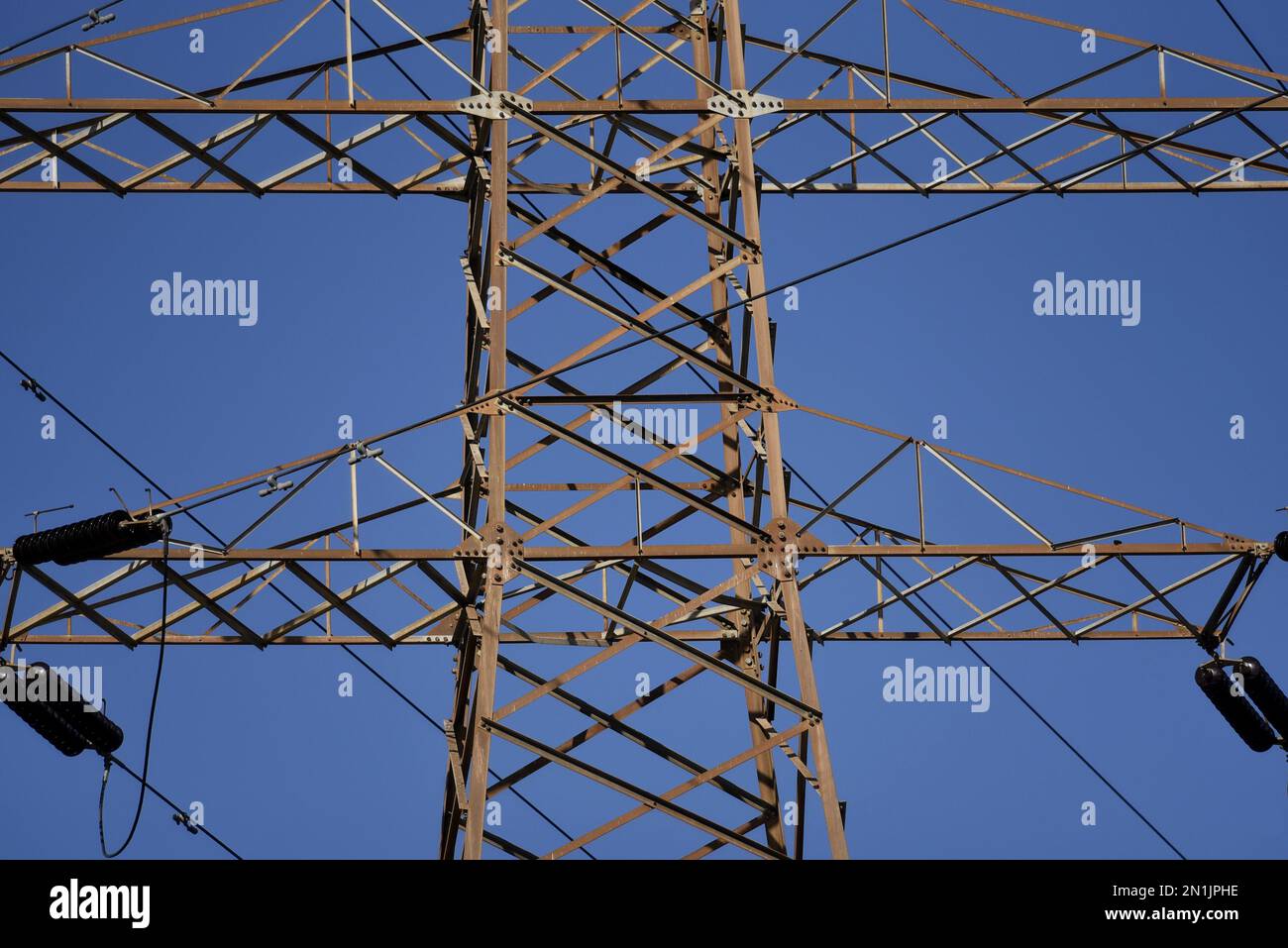 High Voltage Transmission Tower with hardware Stock Photo - Alamy