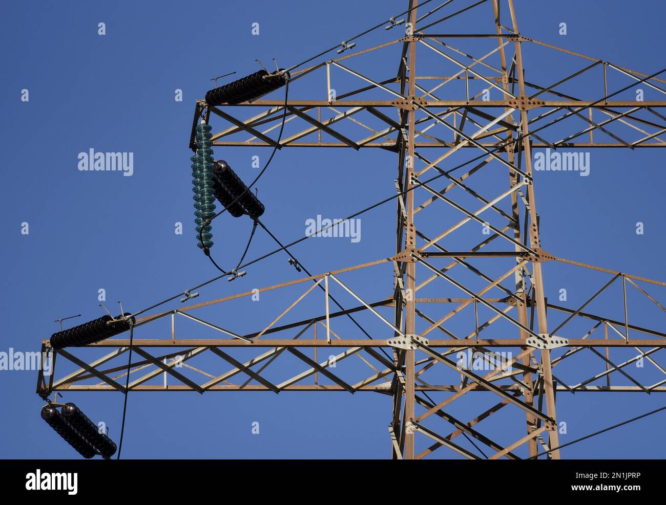 High Voltage Transmission Tower with hardware Stock Photo - Alamy