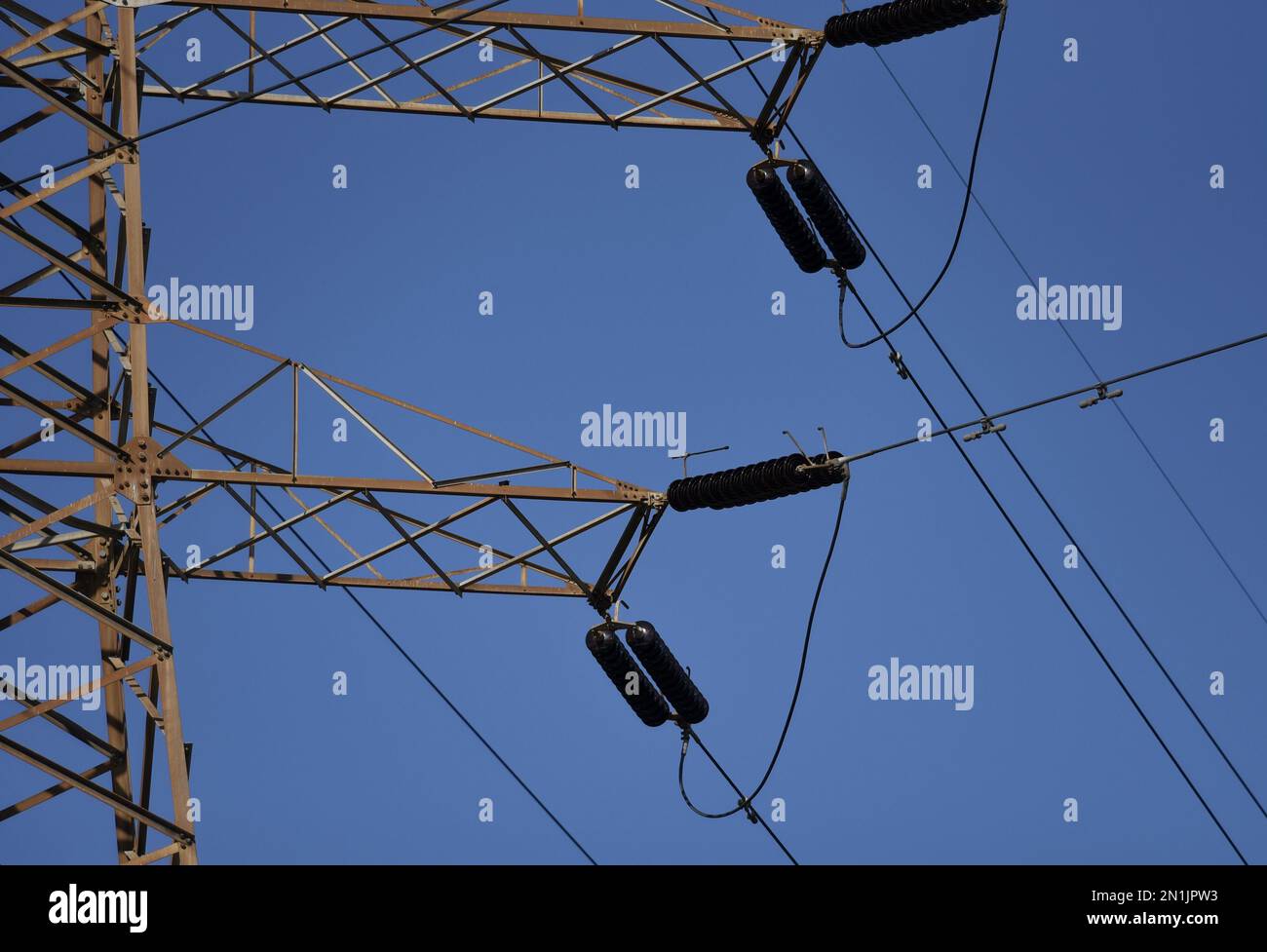High Voltage Transmission Tower with hardware Stock Photo - Alamy