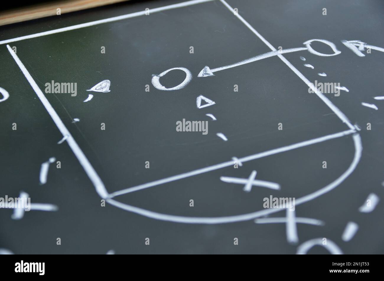 Scheme basketball game on blackboard background Stock Photo - Alamy