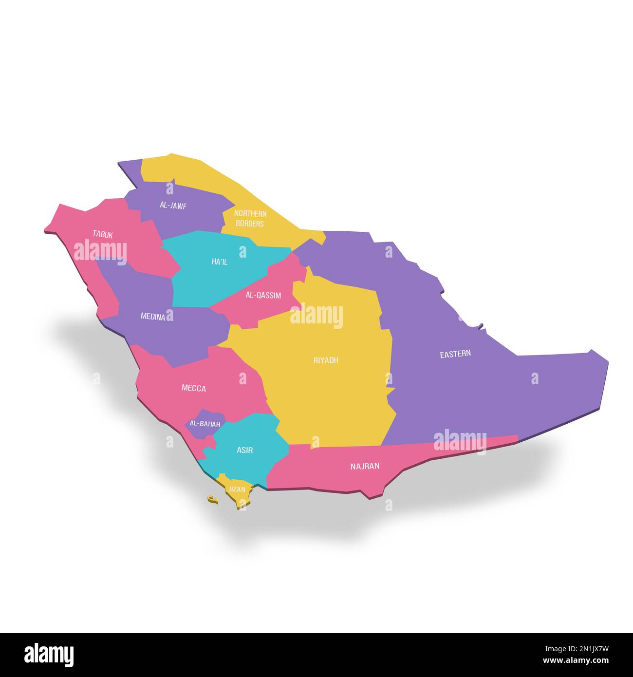 Saudi Arabia political map of administrative divisions - provinces or ...