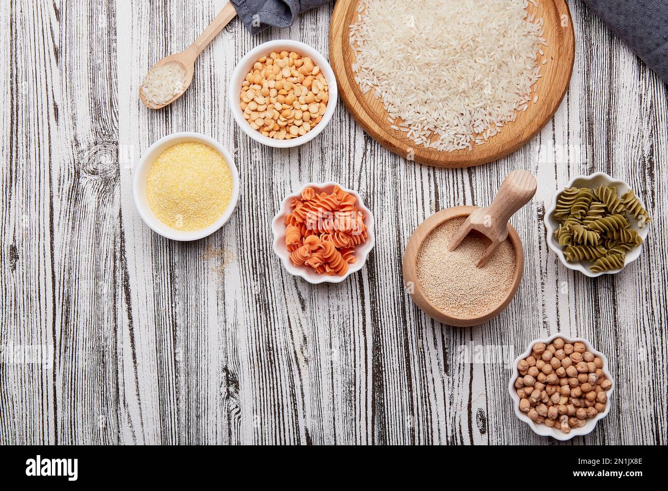 Set of natural pasta and porridges for gluten free diet - FODMAP, paleo ...