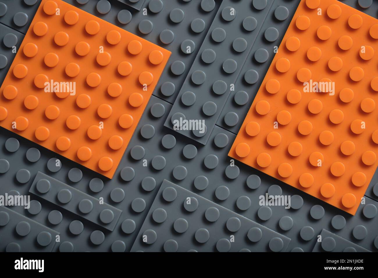 Abstract gray orange background from lego children designer Stock Photo ...