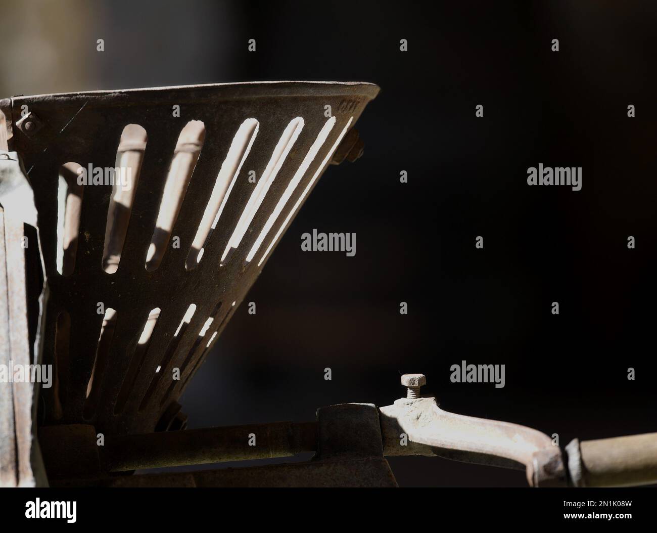 Vintage rusty wrought iron farm equipment Stock Photo - Alamy