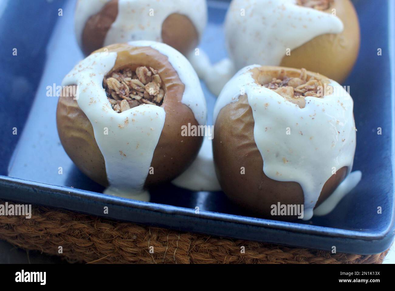 This August 3, 2015 photo shows inside out apple crumble in Concord, NH ...