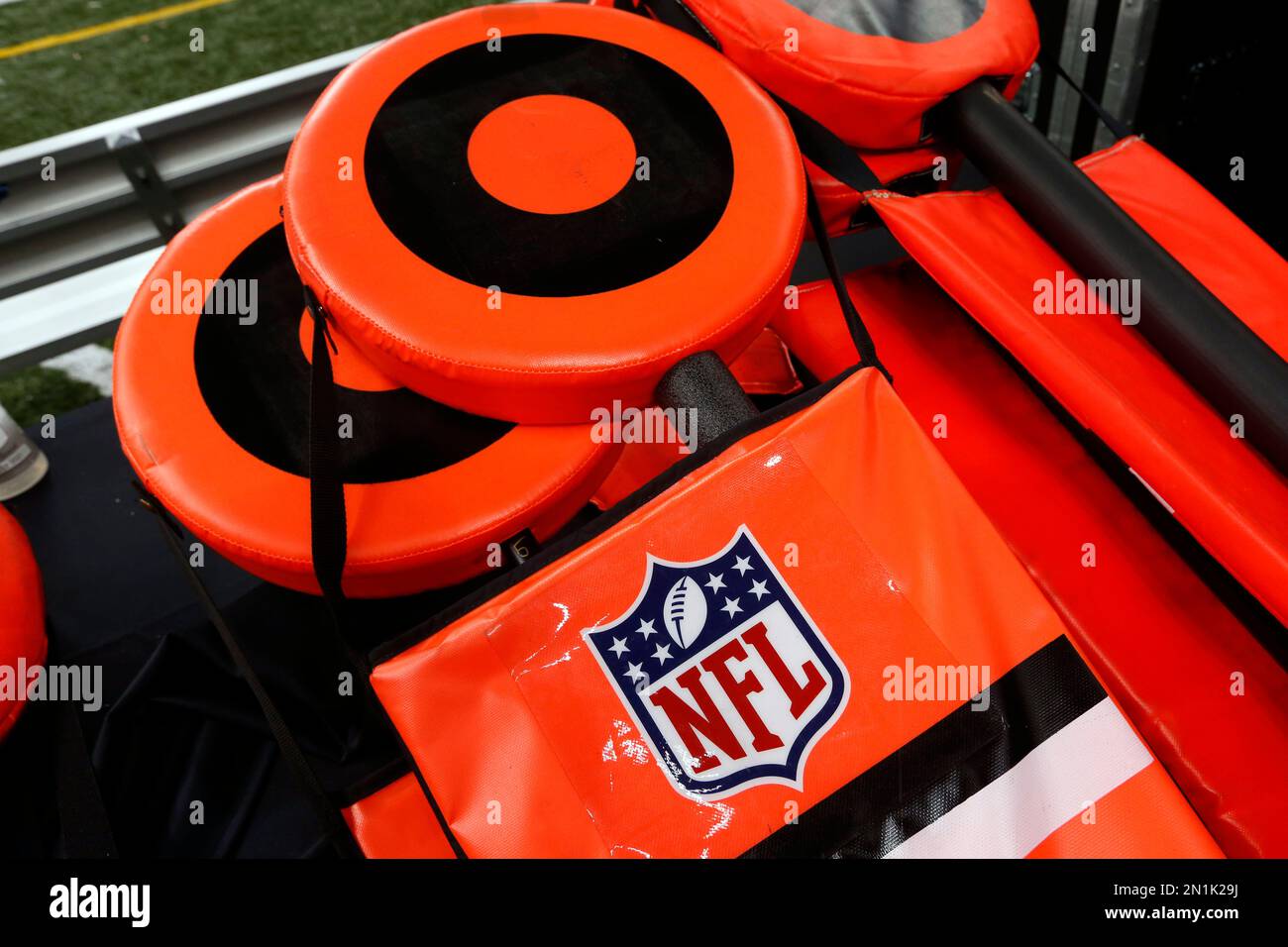 NFL first down markers in the second half of a preseason NFL football ...