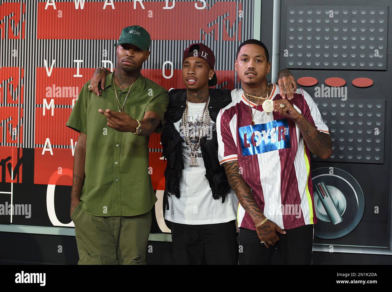 Tyga arrives at the MTV Video Music Awards at the Microsoft Theater on ...