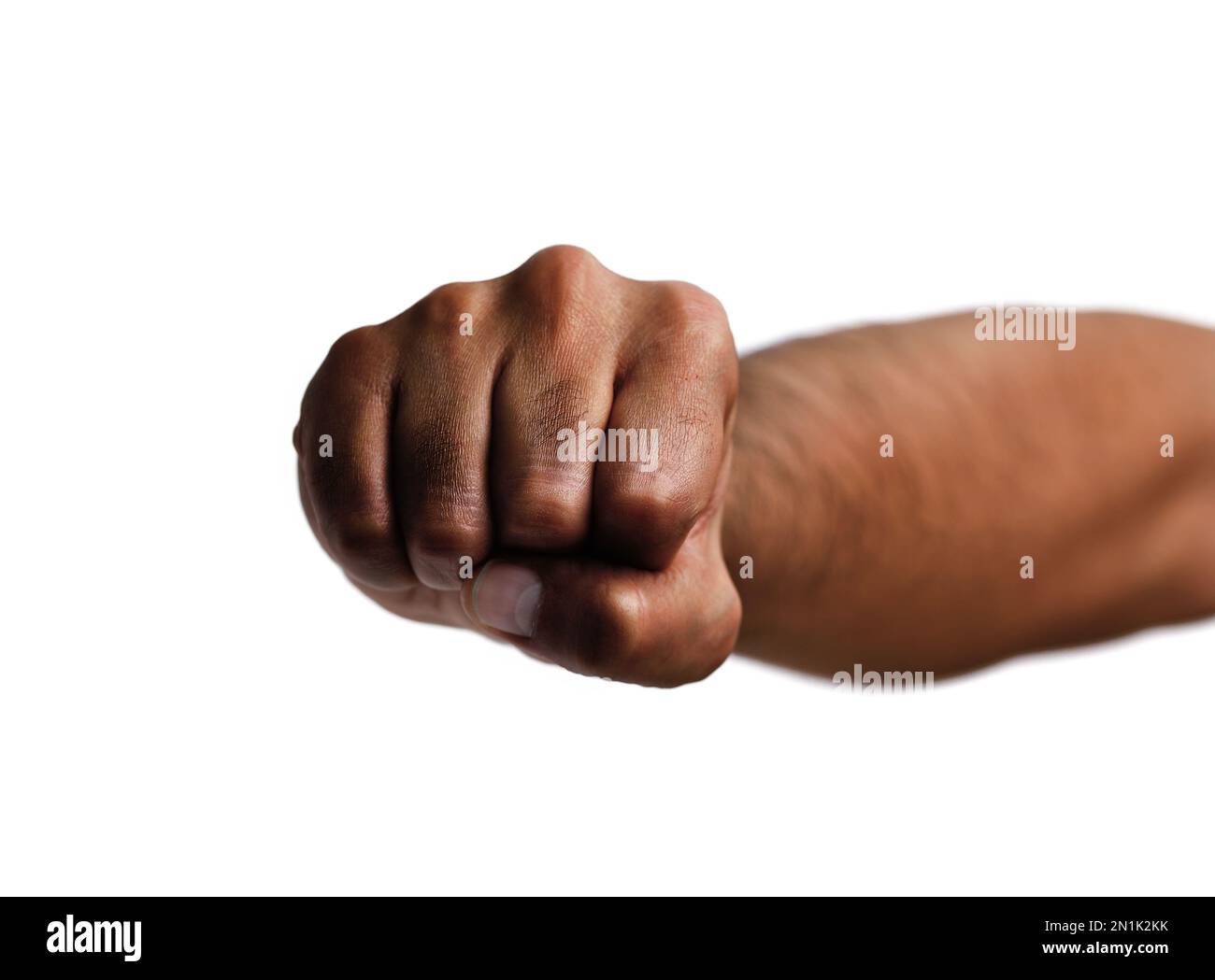 African man fist in a white isolated background Stock Photo - Alamy