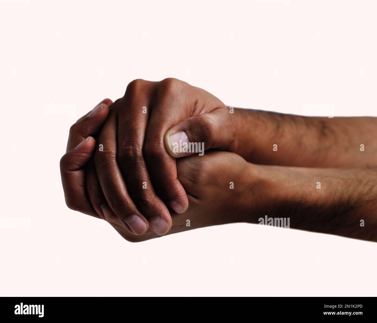 African man hands hiding something isolated on a white background Stock ...