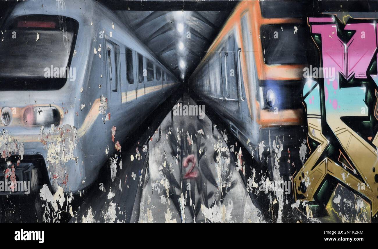 Outdoor recreation Park street art mural closeup Stock Photo - Alamy