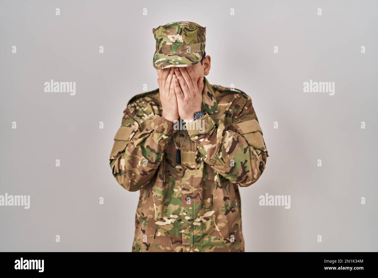 Soldier hands covering face soldier hi-res stock photography and images ...