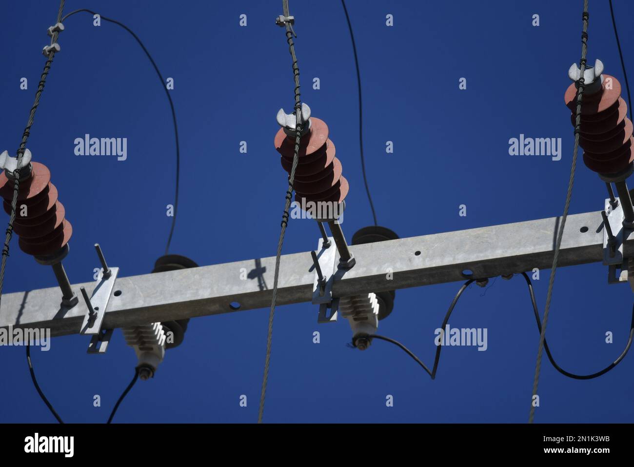 High Voltage Transmission Tower with hardware Stock Photo - Alamy