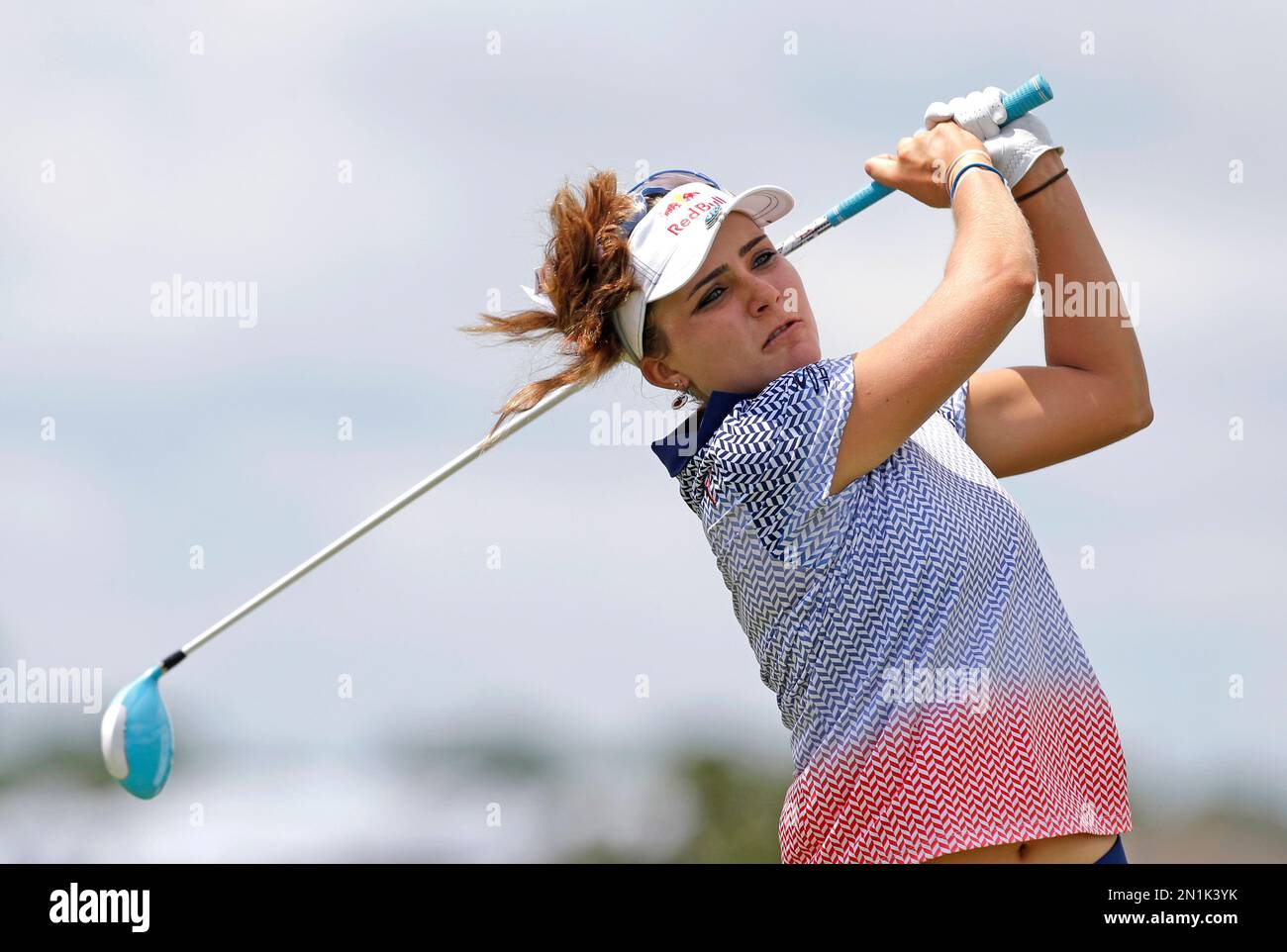 Lexi Thompson tees off on the third hole during the final round of the ...
