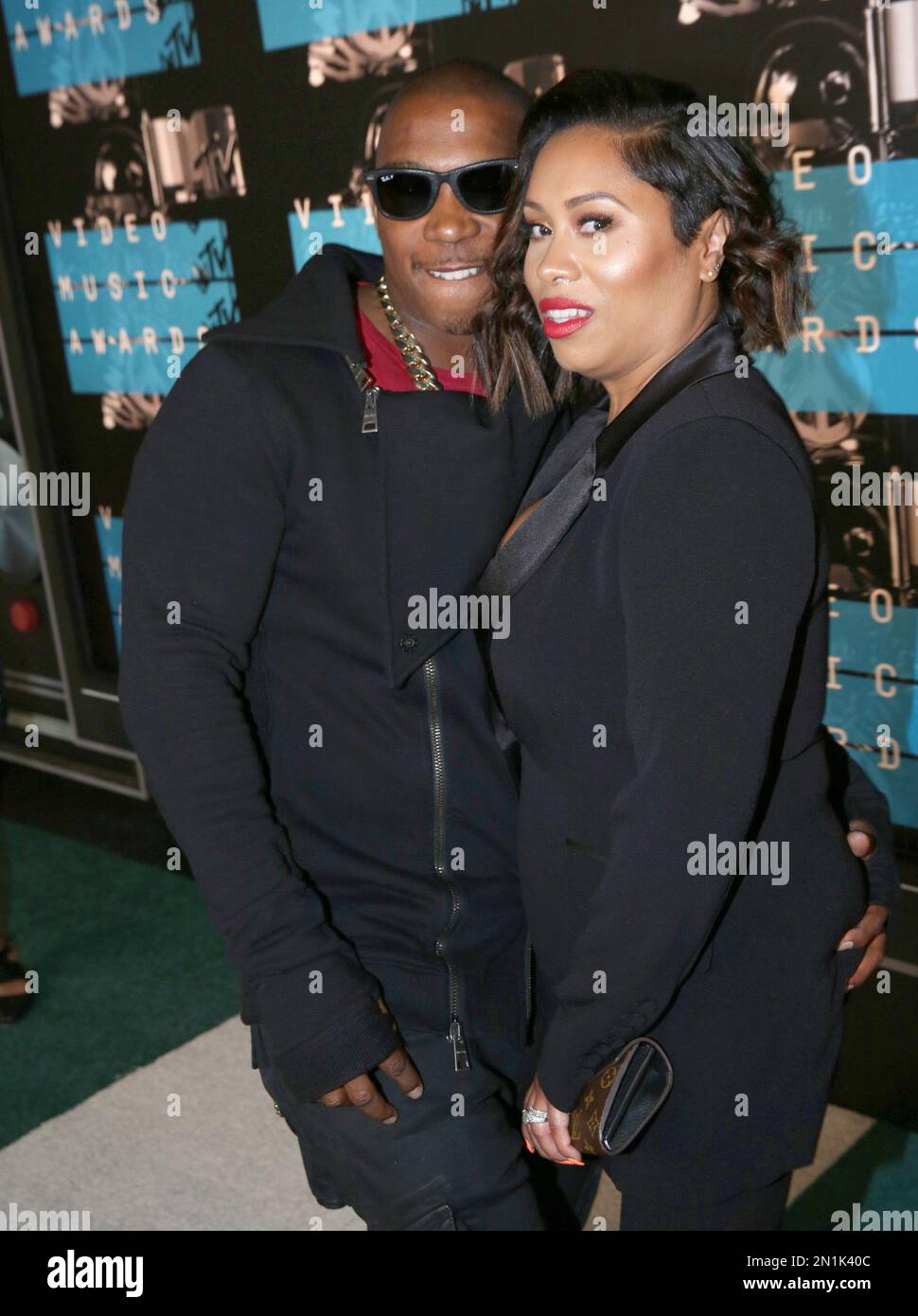 Ja Rule, left, and Aisha Atkins arrive at the MTV Video Music Awards at ...