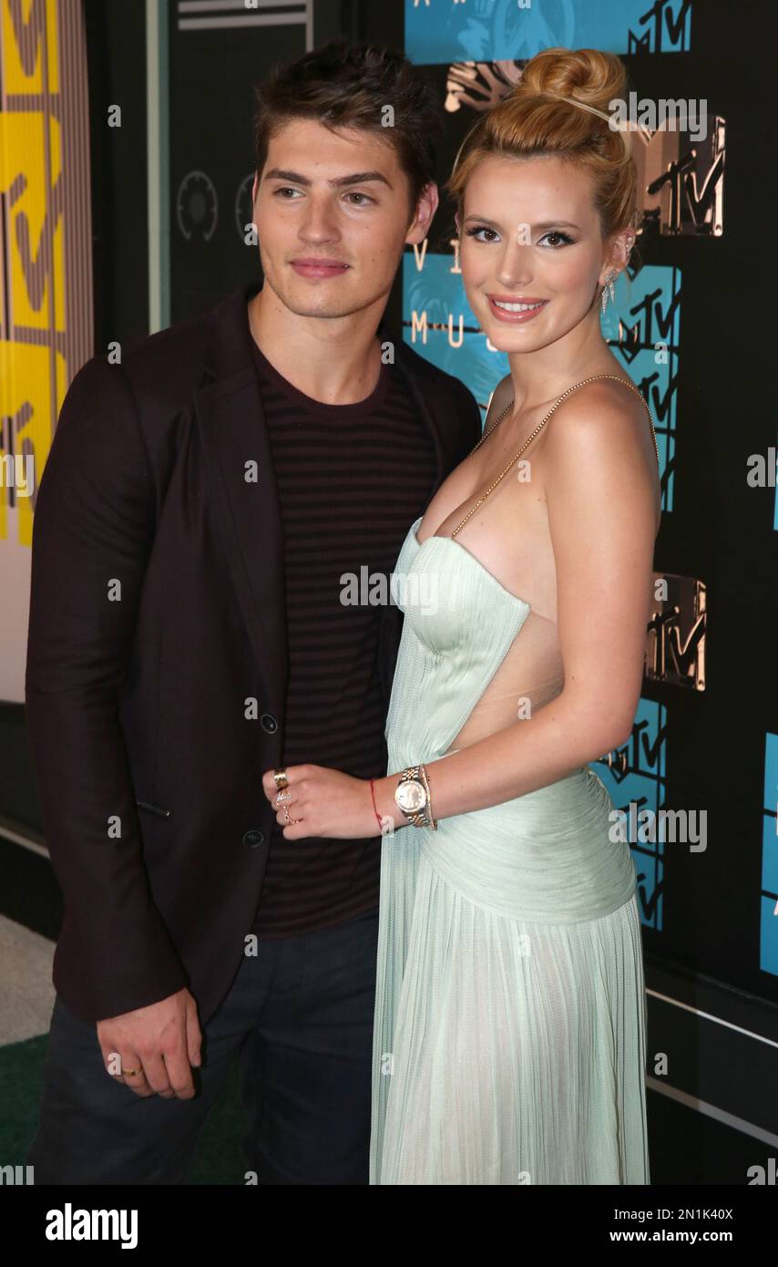 Gregg Sulkin, left and Bella Thorne arrive at the MTV Video Music ...