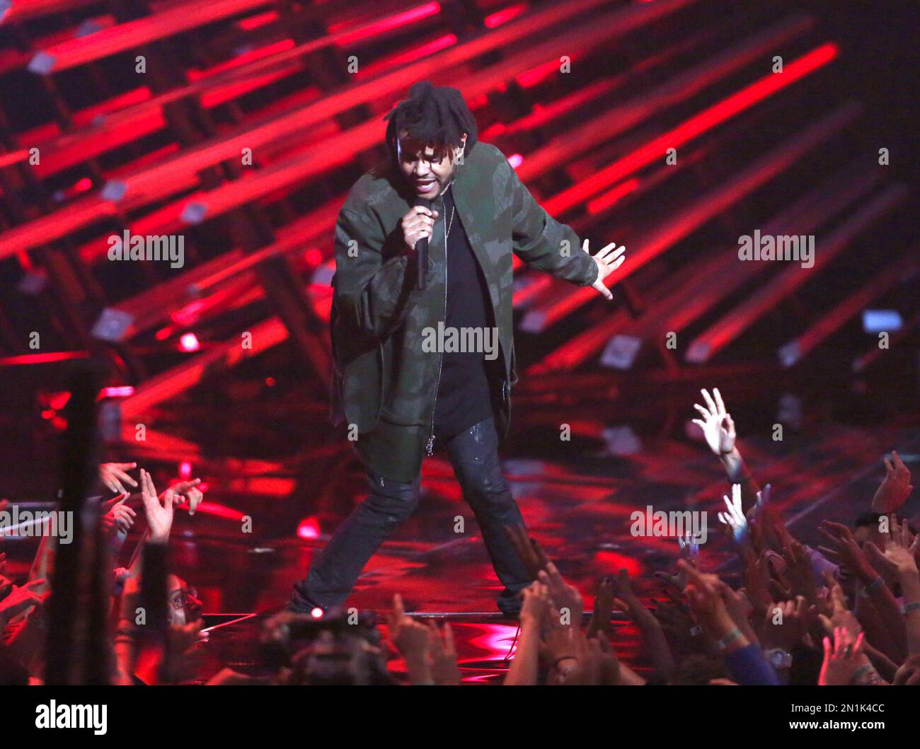 The Weeknd performs at the MTV Video Music Awards at the Microsoft ...