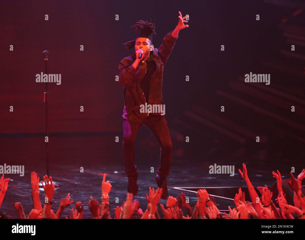 The Weeknd performs at the MTV Video Music Awards at the Microsoft ...