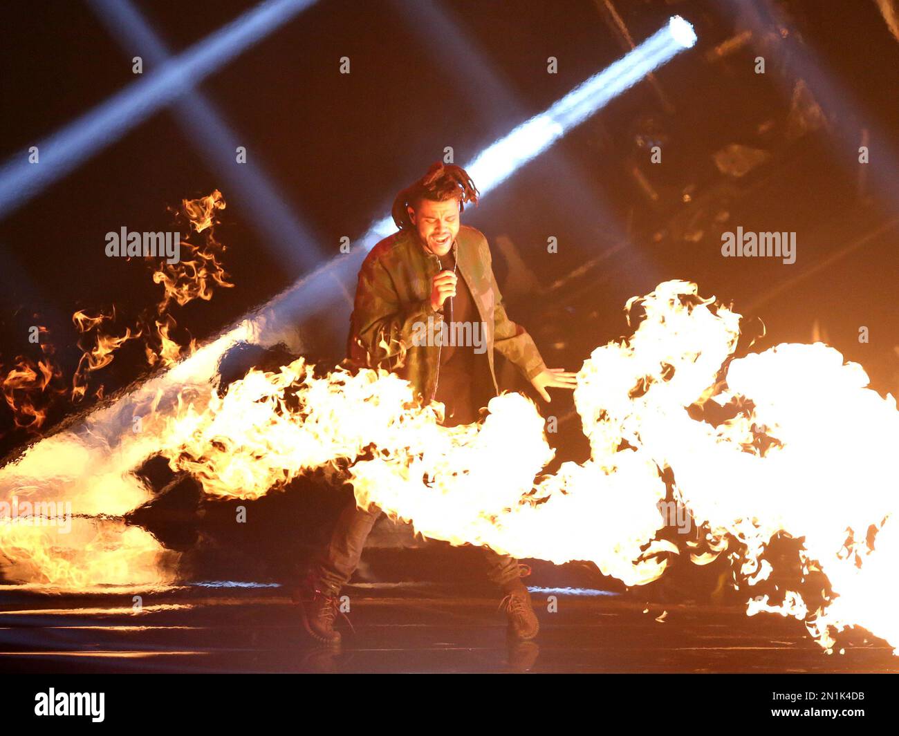 The Weeknd performs at the MTV Video Music Awards at the Microsoft ...