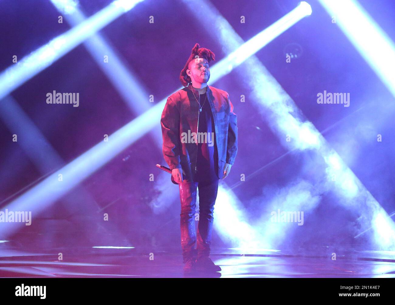 The Weeknd performs at the MTV Video Music Awards at the Microsoft ...