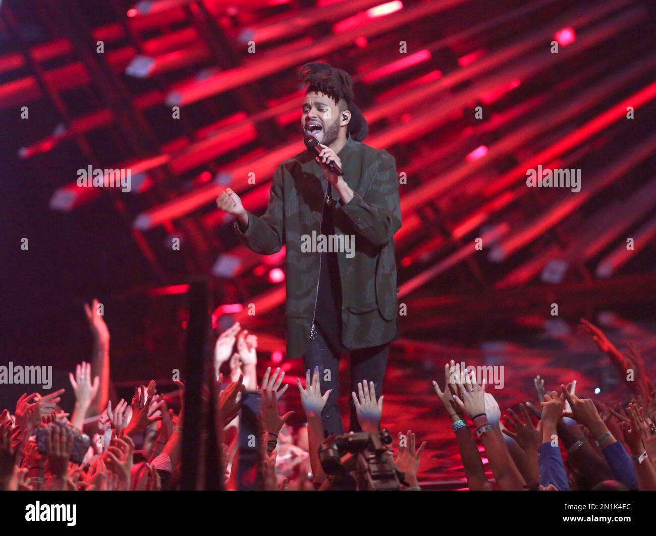 The Weeknd performs at the MTV Video Music Awards at the Microsoft ...
