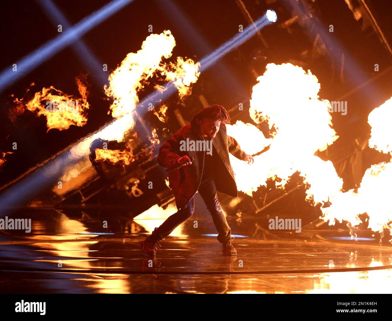 The Weeknd performs at the MTV Video Music Awards at the Microsoft ...