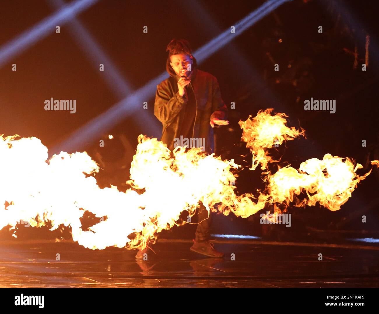 The Weeknd performs at the MTV Video Music Awards at the Microsoft ...