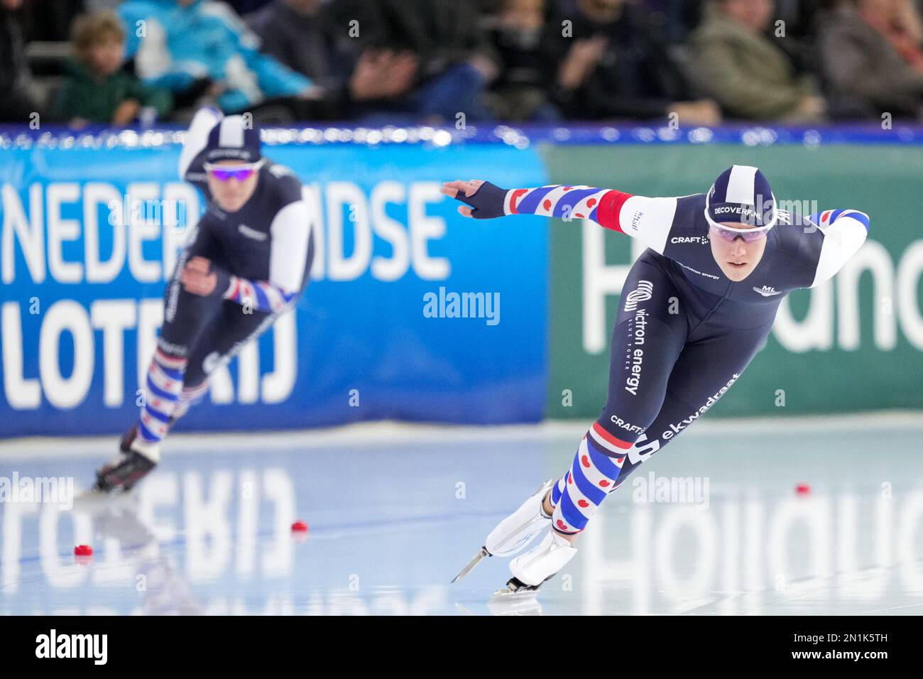 HEERENVEEN, NETHERLANDS - FEBRUARY 4: Maud Lugters competing on the ...