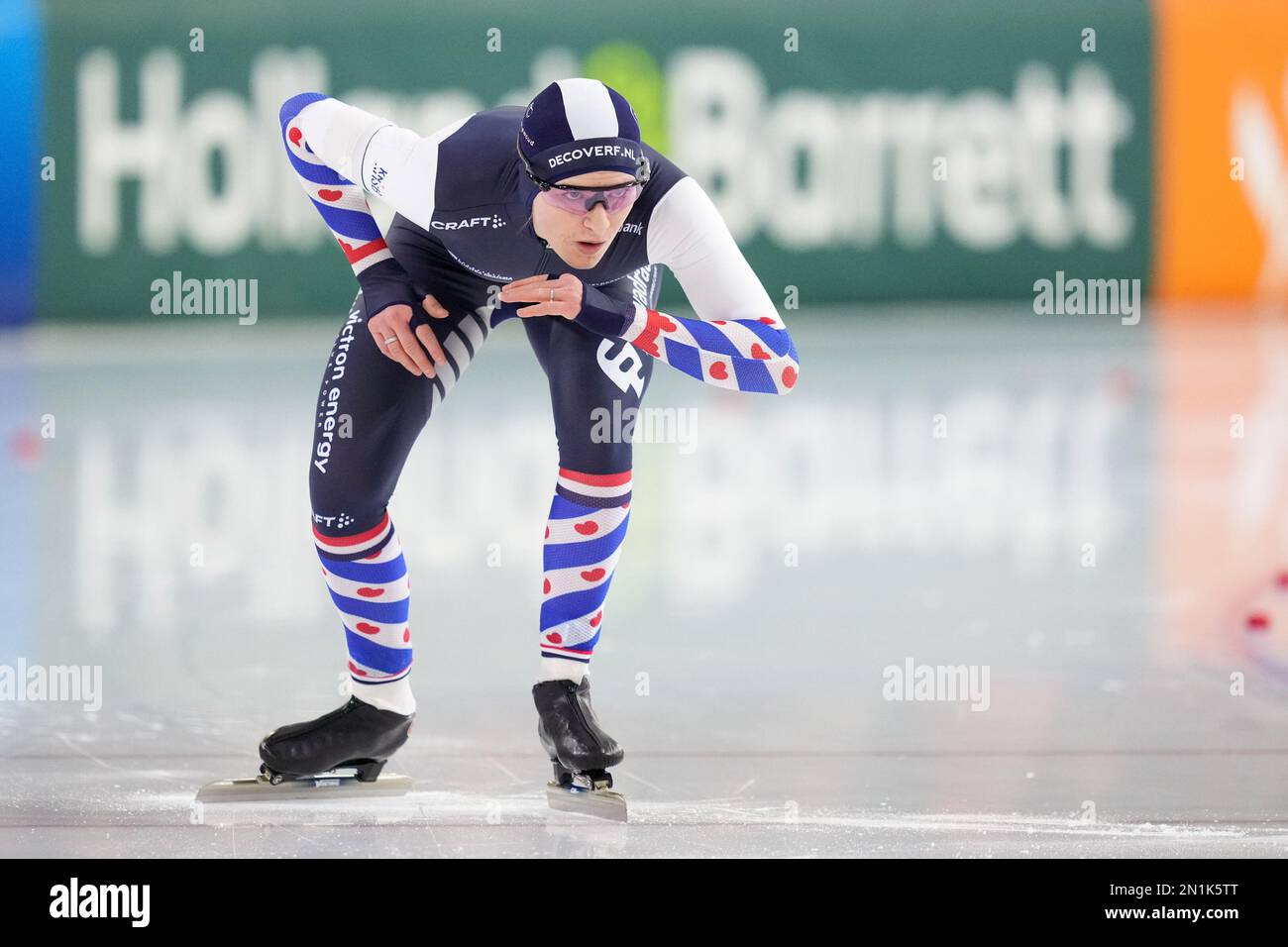 HEERENVEEN, NETHERLANDS - FEBRUARY 4: Marit van Beijnum competing on ...