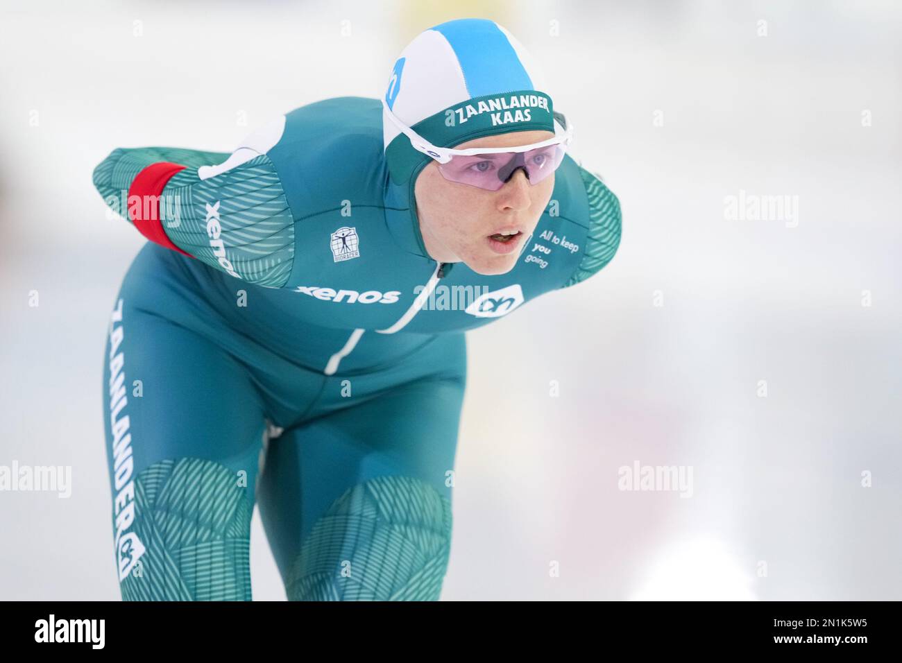 HEERENVEEN, NETHERLANDS - FEBRUARY 4: Amber Duizendstraal competing on ...