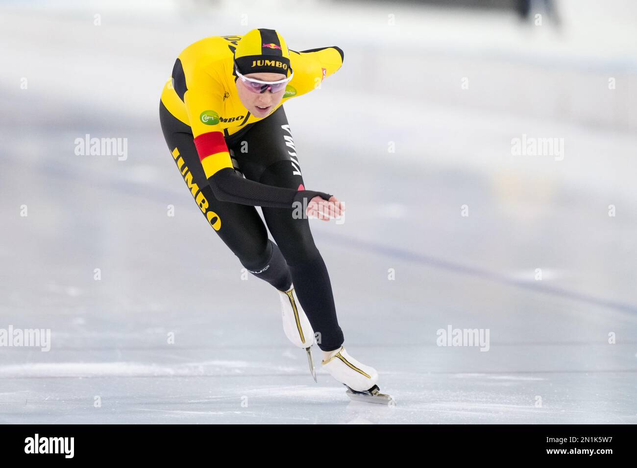 HEERENVEEN, NETHERLANDS - FEBRUARY 4: Merel Conijn of Team Jumbo Visma ...