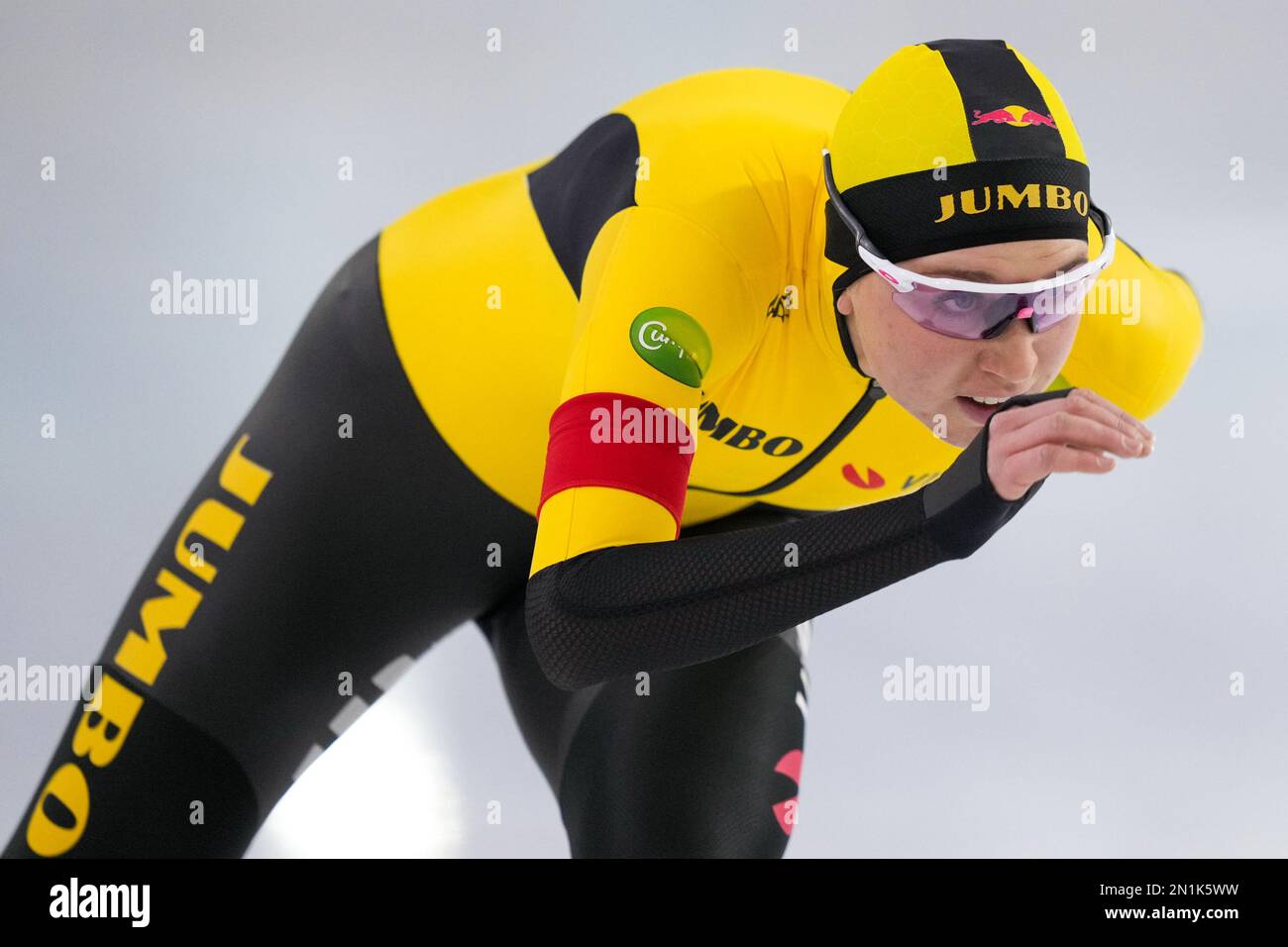 HEERENVEEN, NETHERLANDS - FEBRUARY 4: Merel Conijn of Team Jumbo Visma ...