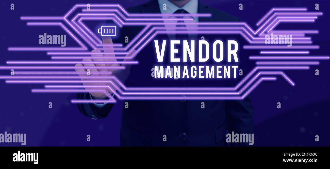 Handwriting text Vendor Management. Word Written on activities included ...