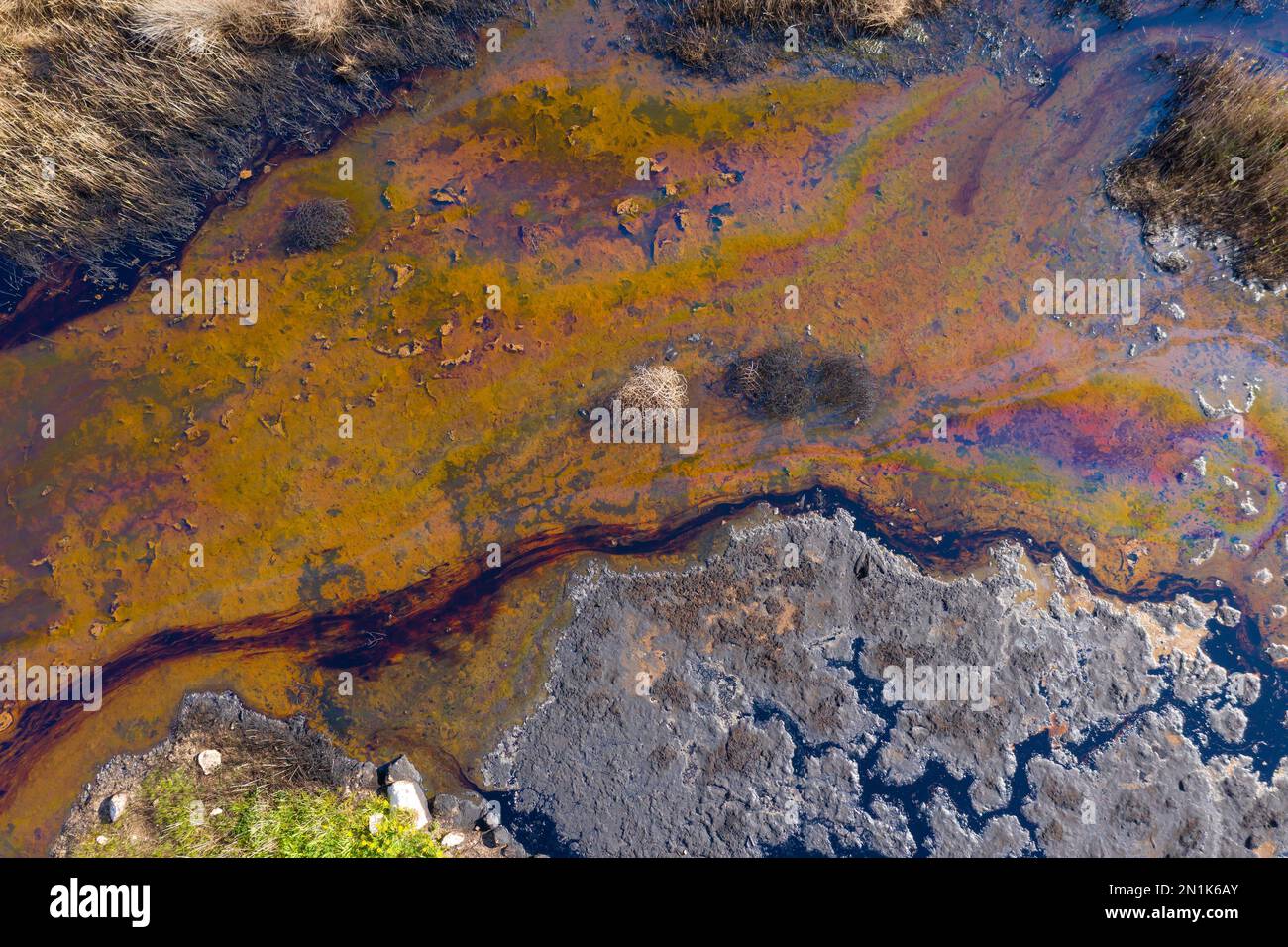Abstract aerial landscape of an old lake with reflections Stock Photo ...