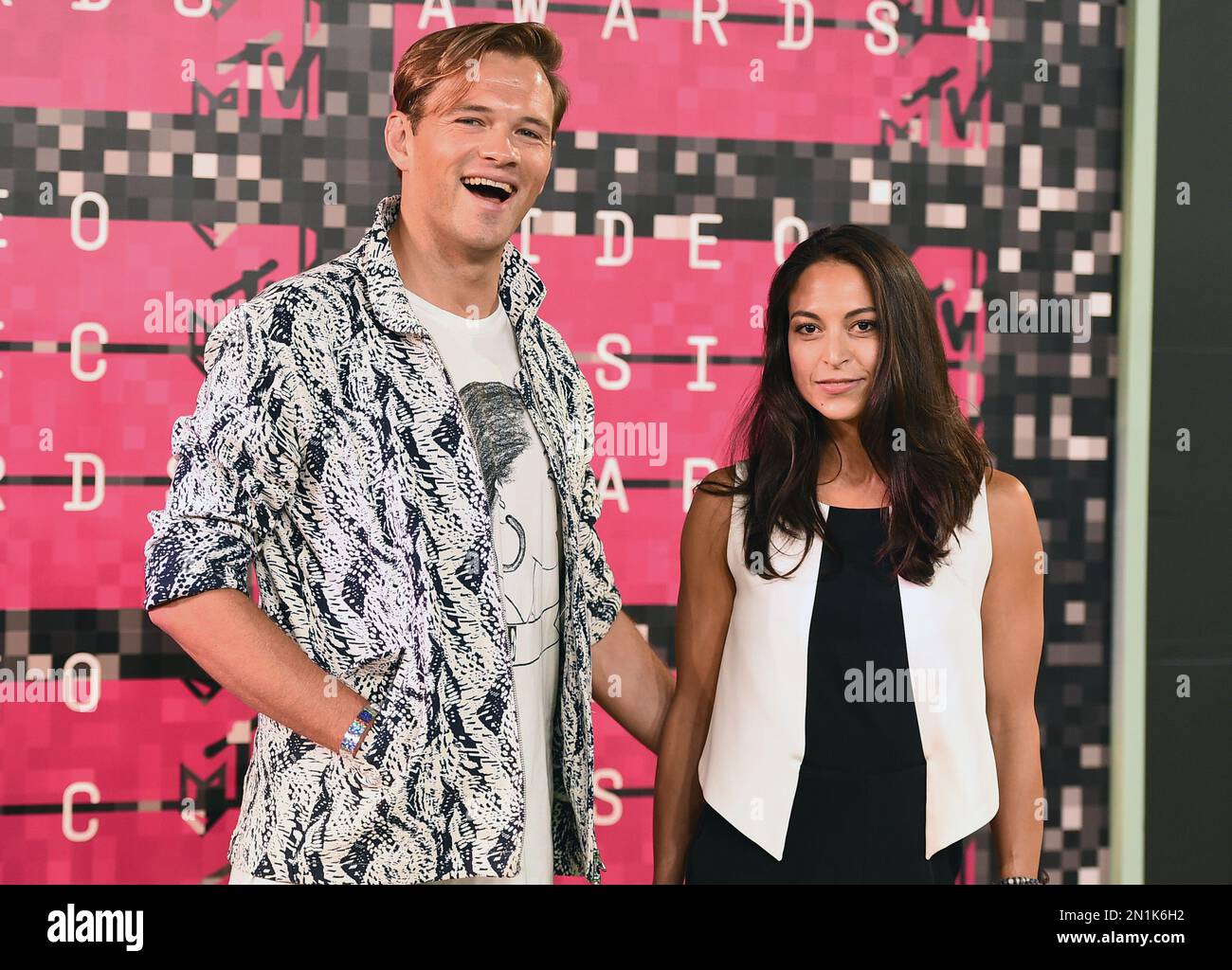 Jean-Philip Grobler, left, of St. Lucia arrives at the MTV Video Music ...